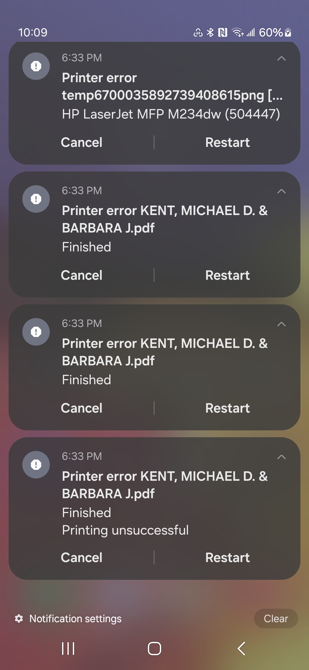 The printer won't reconnect to the wi-fi after power outage. - HP Support Community - 9079112