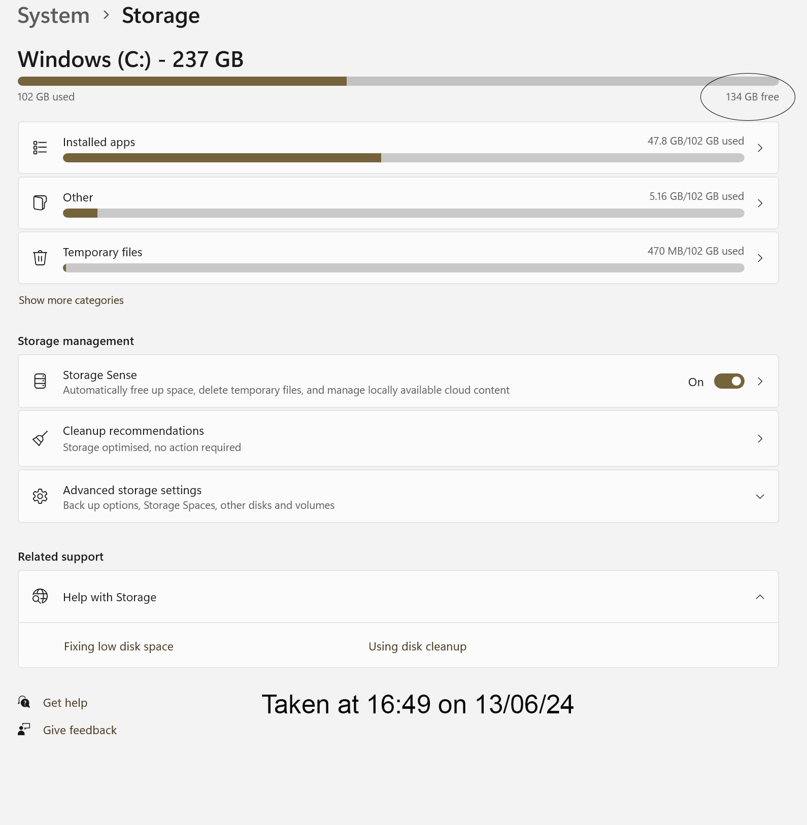 Losing storage mystery? - HP Support Community - 9096543