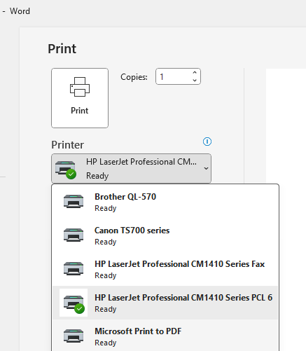 CANNOT PRINT WORD ONLY PDF - HP Support Community - 9104245