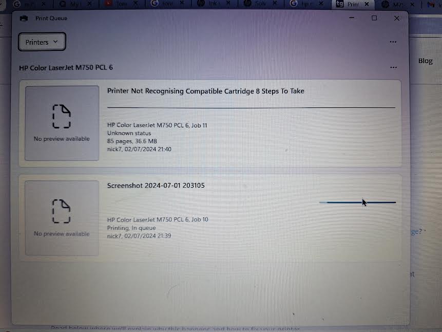 M750 Laserjet Missing print issue Magenta 70% OK - HP Support Community ...