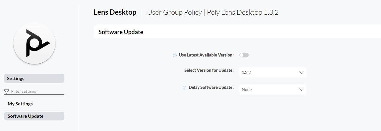 Limiting users to specific version of Poly Lens Desktop - HP Support ...