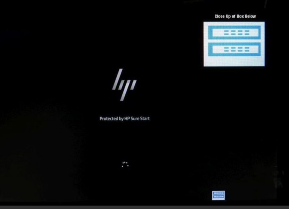 At Boot, Sure Start screen has little box in lower right cor... - HP ...