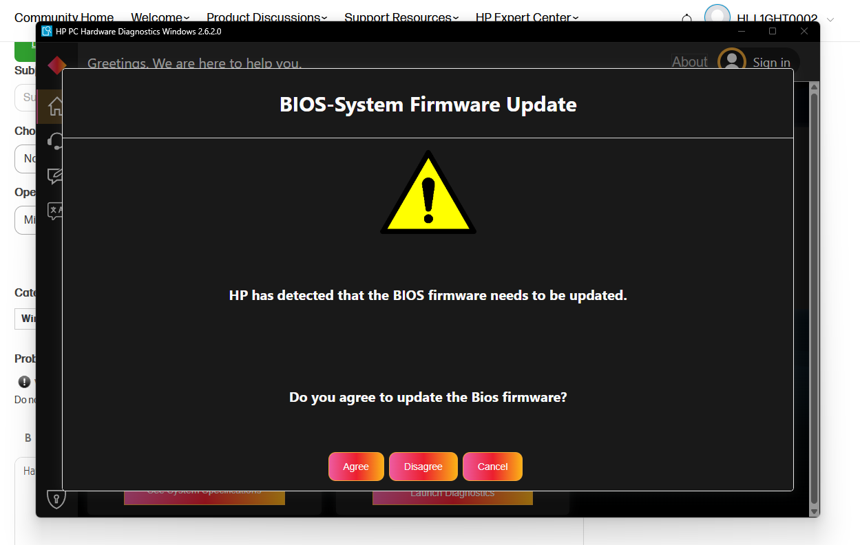 Error Updating Bios - HP Support Community - 9126080