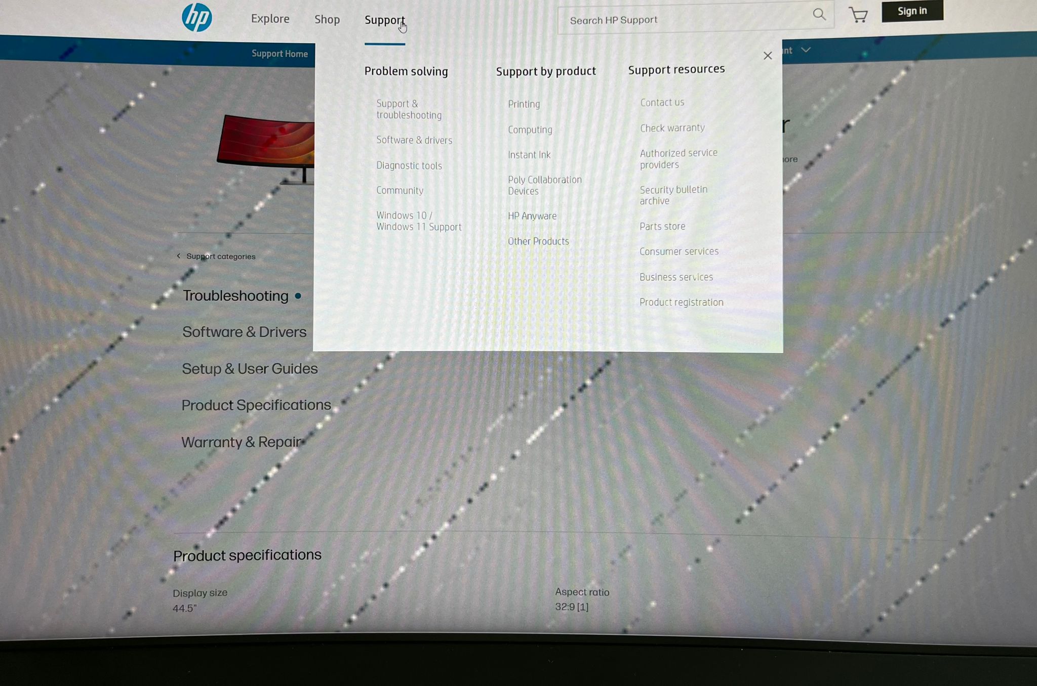 Graphical issue/glitch - Diagonal lines through screen - HEL... - HP ...