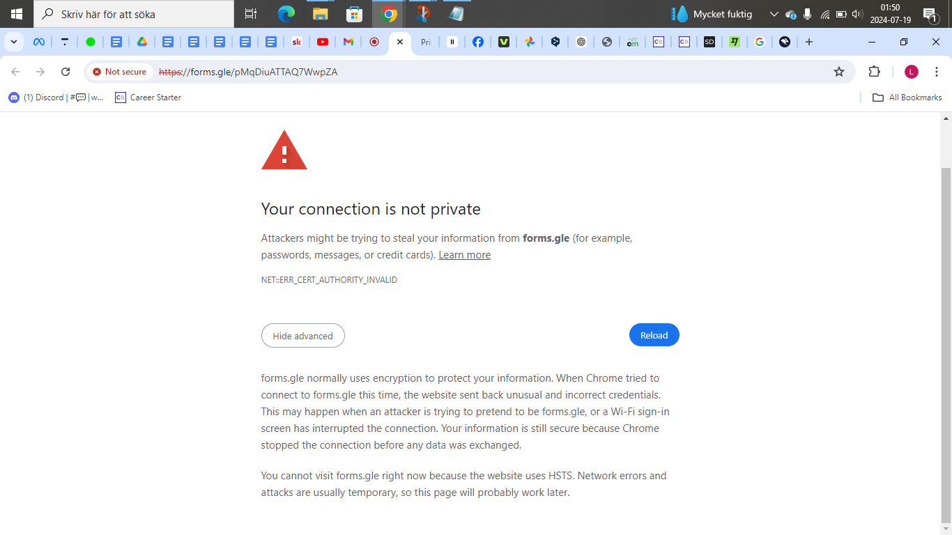 Connection not secure on some common websites - HP Support Community ...