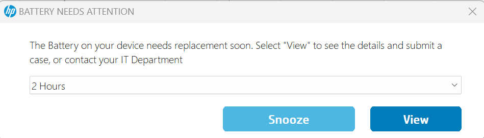 Battery Replacement Soon - HP Notification - HP Support Community - 9130361
