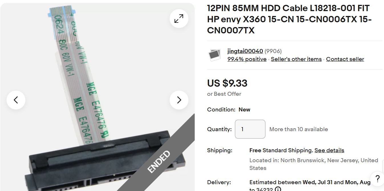 Solved: Added new sata internal hdd. No cable provided. Bought one ...