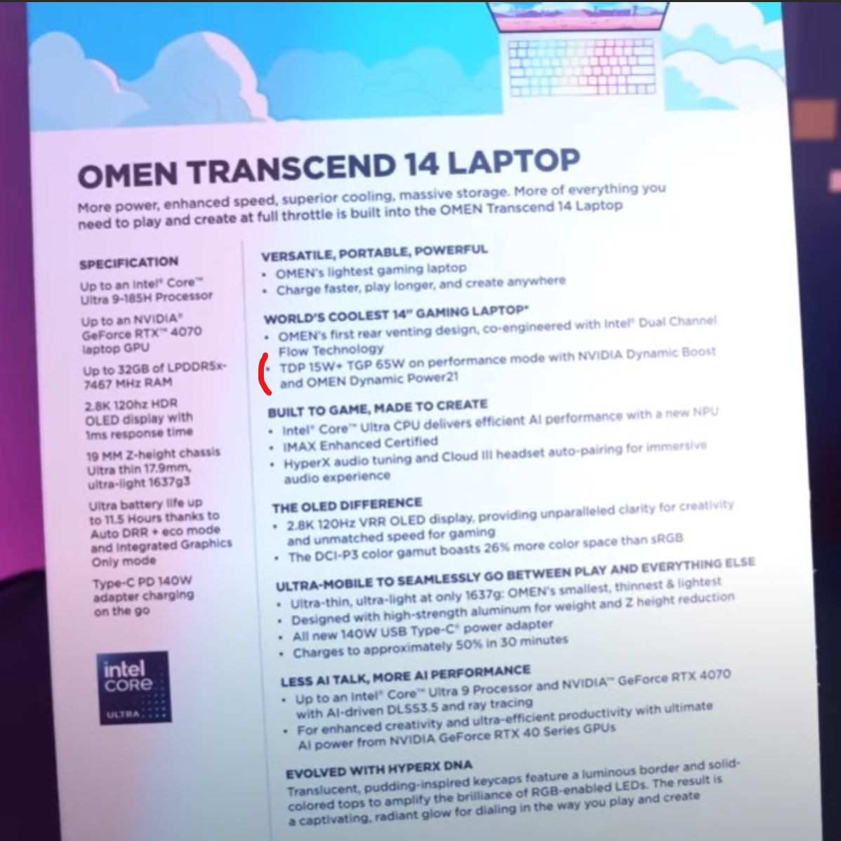 OMEN Transcend 14 GPU Doesn't Support TDP 15W + TGP 65W As A... - HP ...