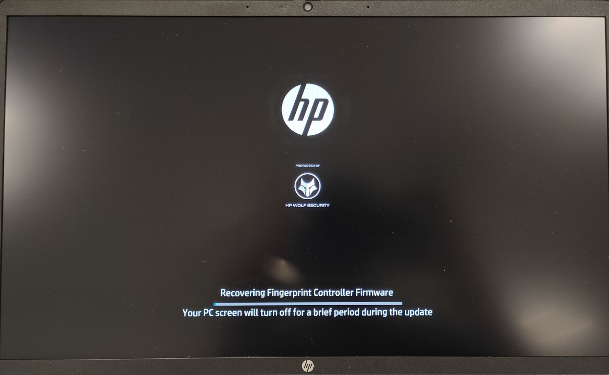 recovering fingerprint controller firmware on every boot up - HP ...