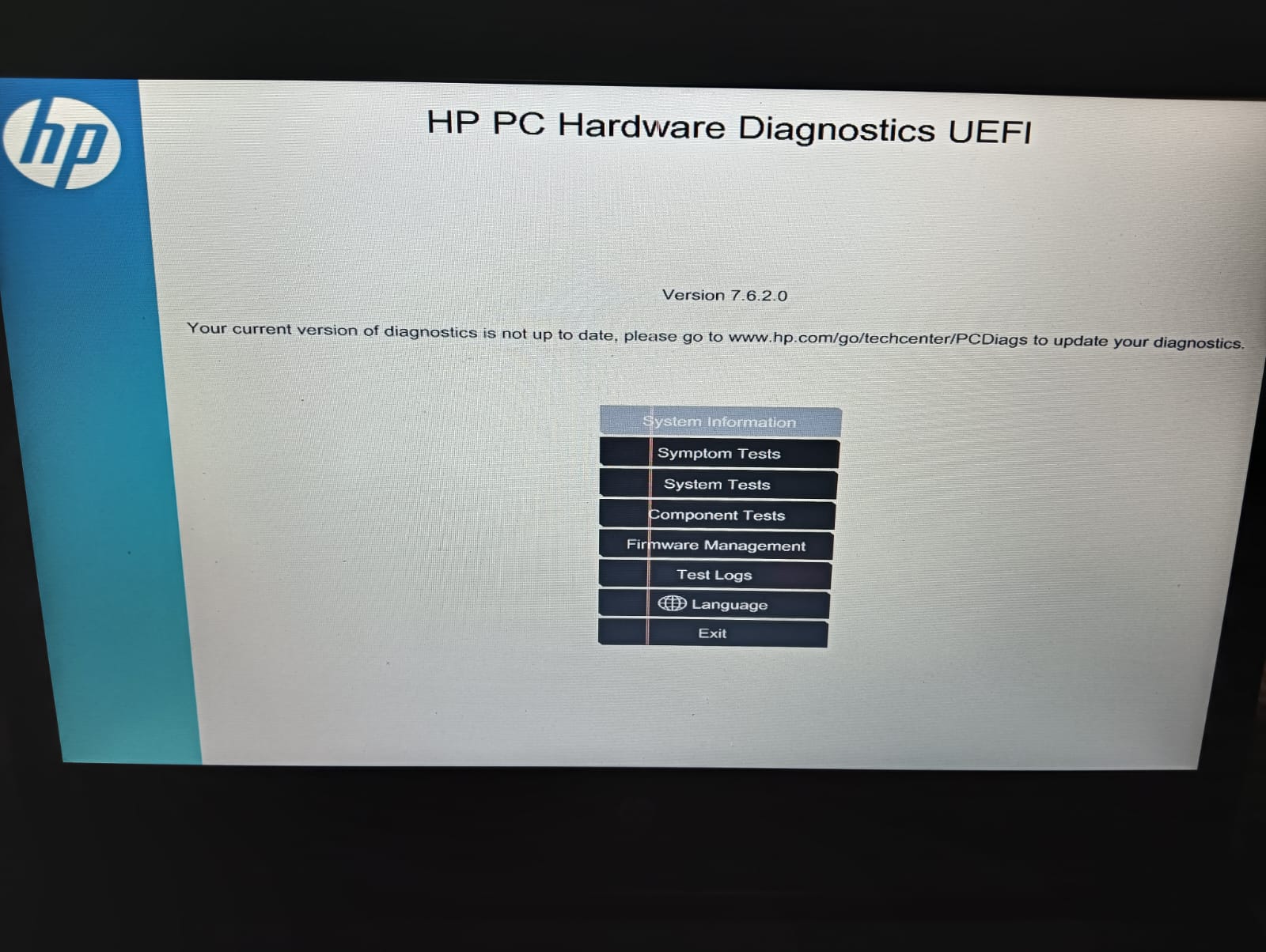 Hardware Diagnostic UEFI not Updated version issue - HP Support ...