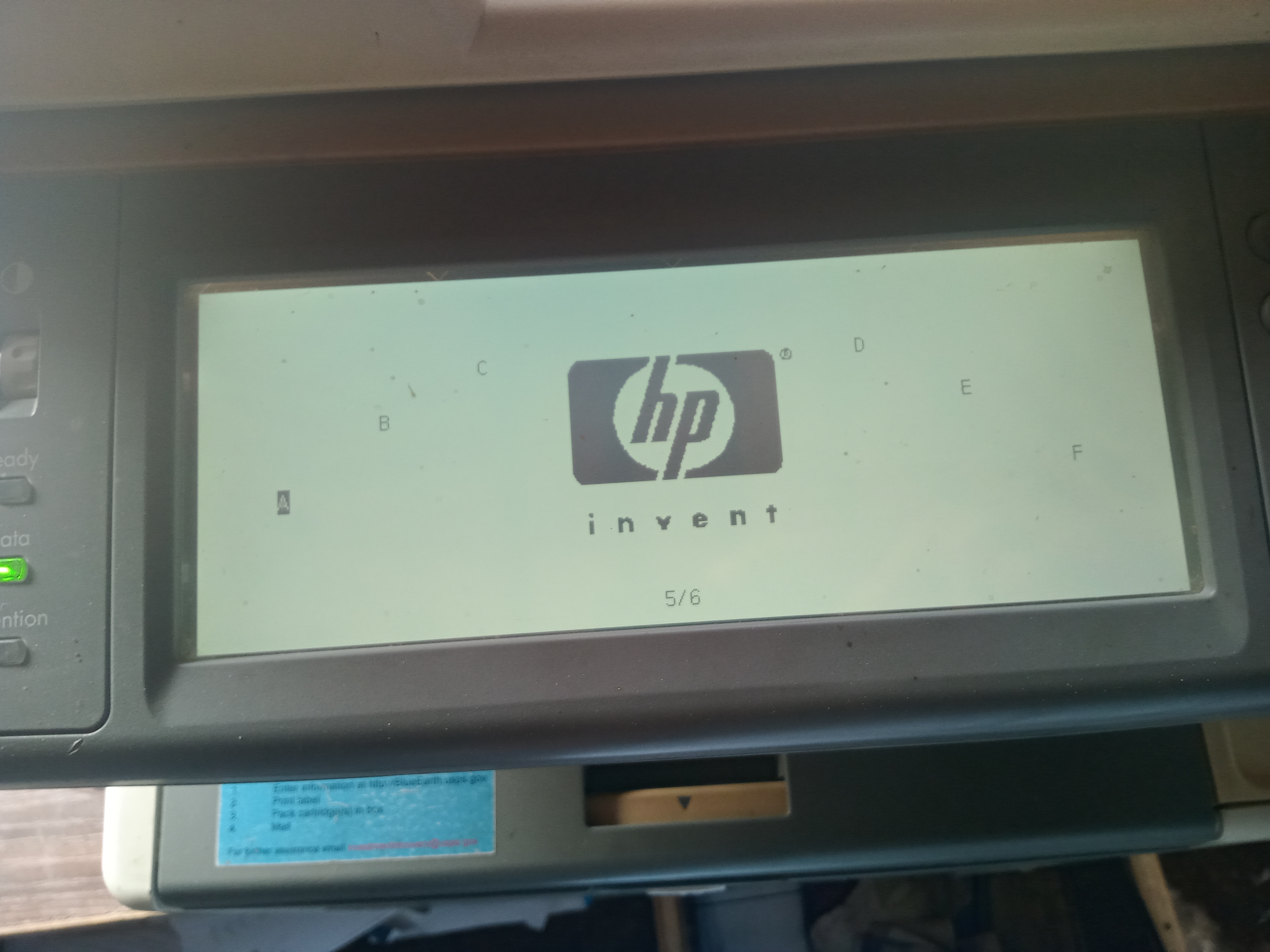Hp3035 Not start after 5/6 point - HP Support Community - 9145138
