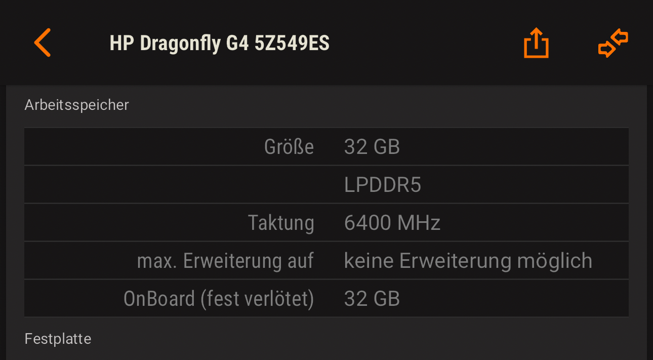 Dragonfly G4 - RAM speed specifications vs. real speed - HP Support ...