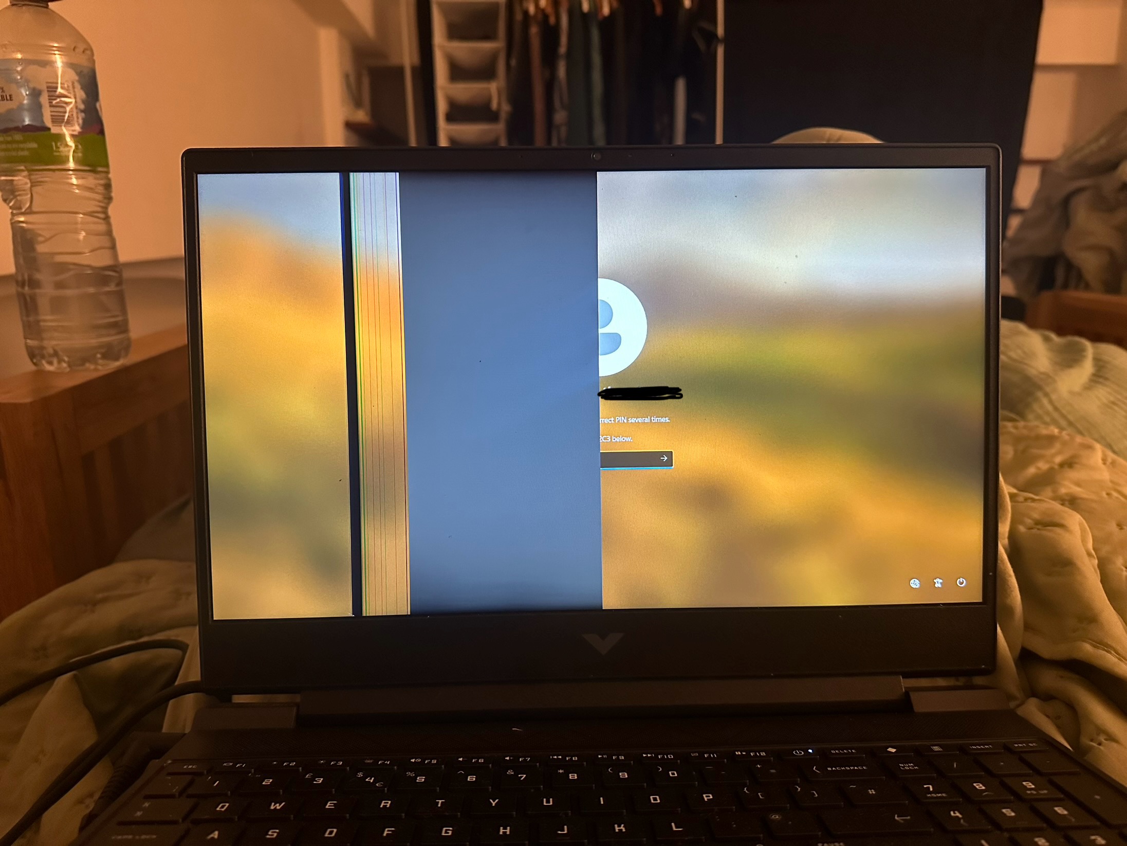 Black block and horizontal lines on screen? - HP Support Community ...
