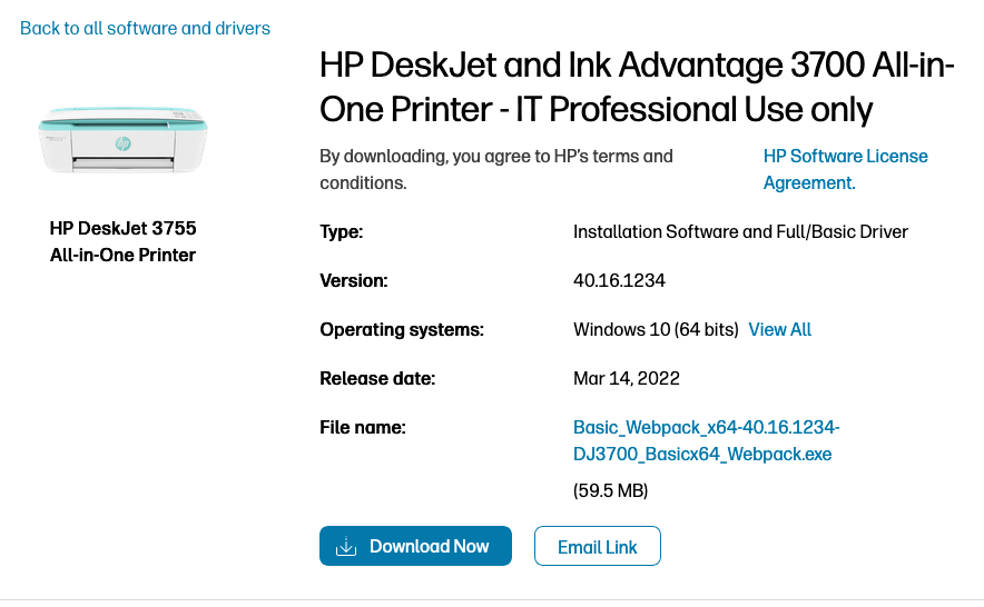 missing printer driver - HP Support Community - 9152264