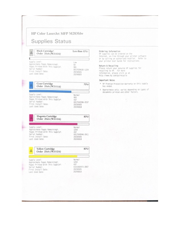 Magenta streaks on all pages that are printed in color - HP Support ...