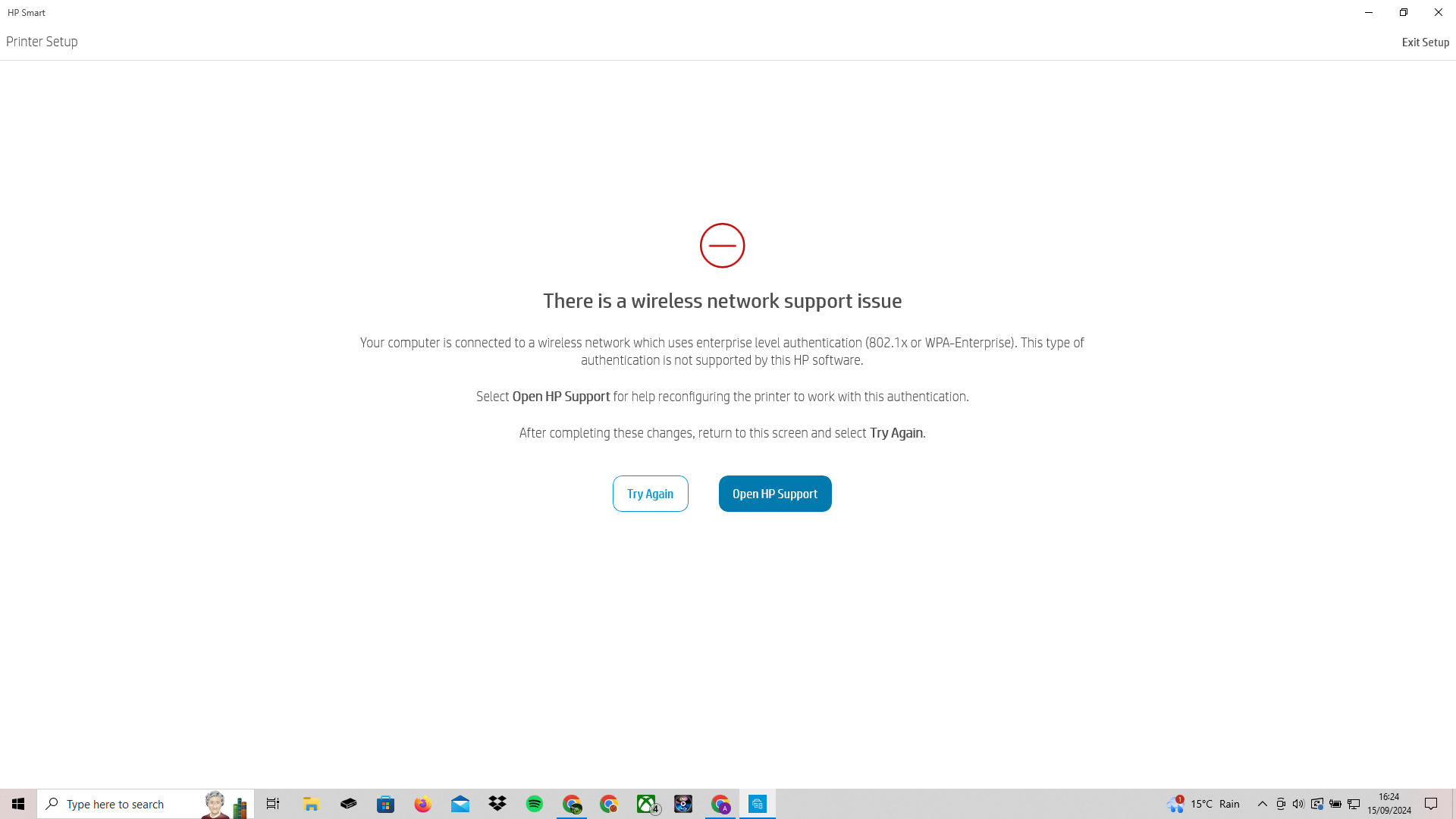 Wireless Network Which Uses Enterprise Level Authentication Hp Support Community 9182086