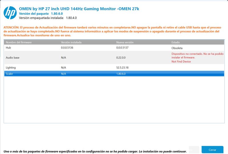 ERROR Upgrading Firmware HP OMEN 27k Monitor - HP Support Community ...