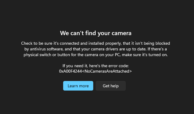 Device can't find my built-in camera - HP Support Community - 9194927