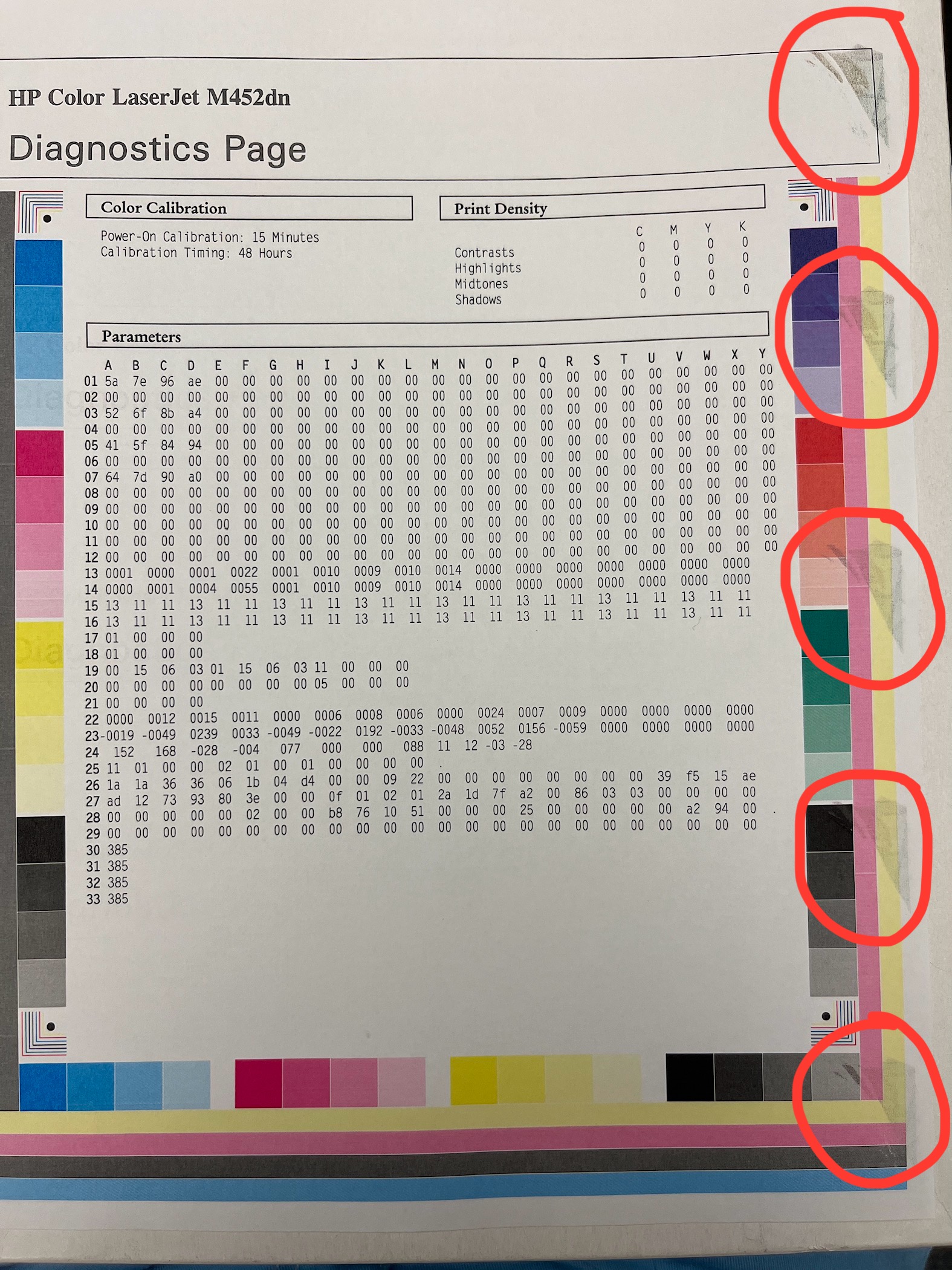 Printing Marks on the left side of margin - HP Support Community - 9199310