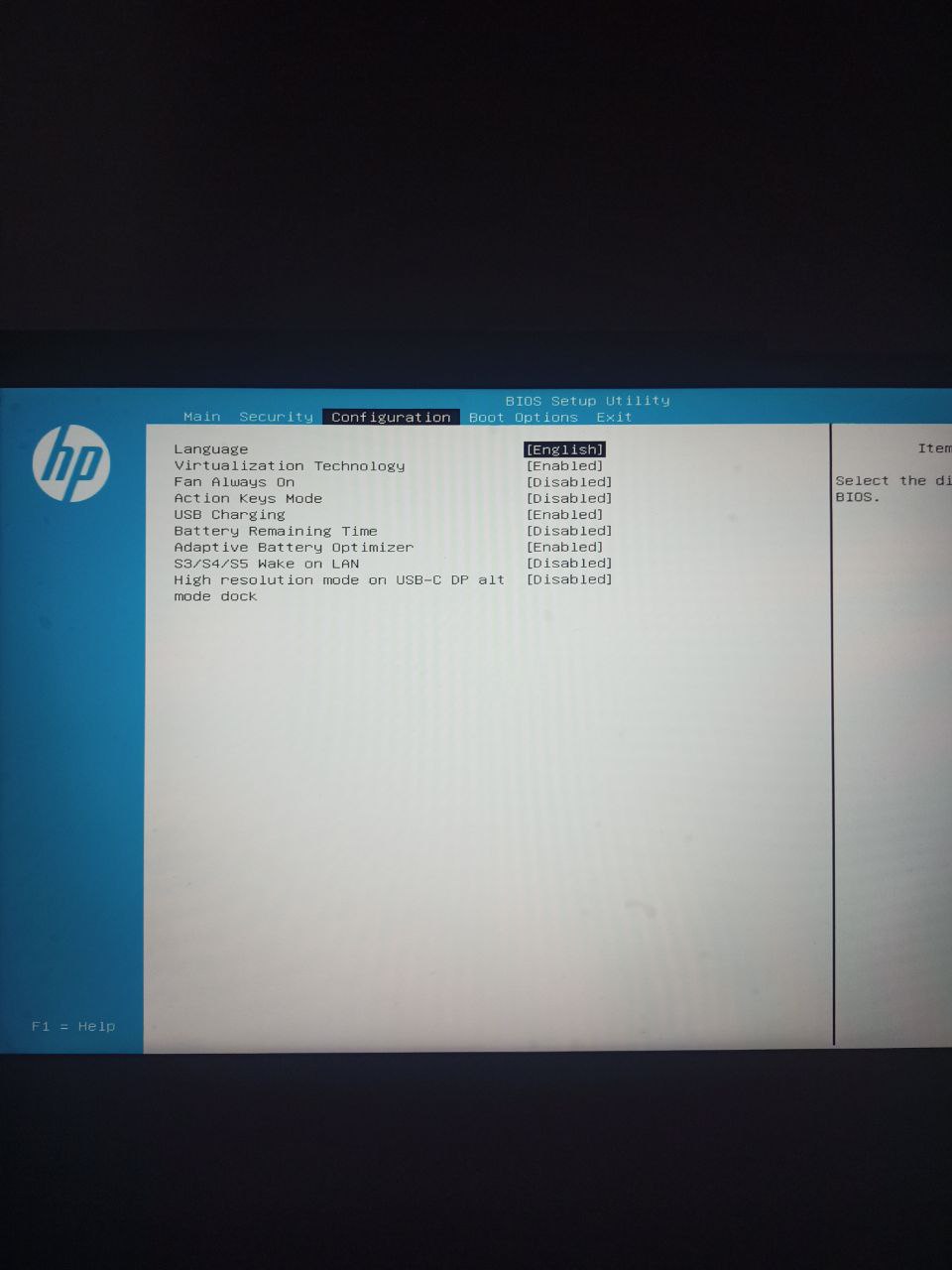 i cannot find any option related to "Wake Screen Up When AC ... - HP ...
