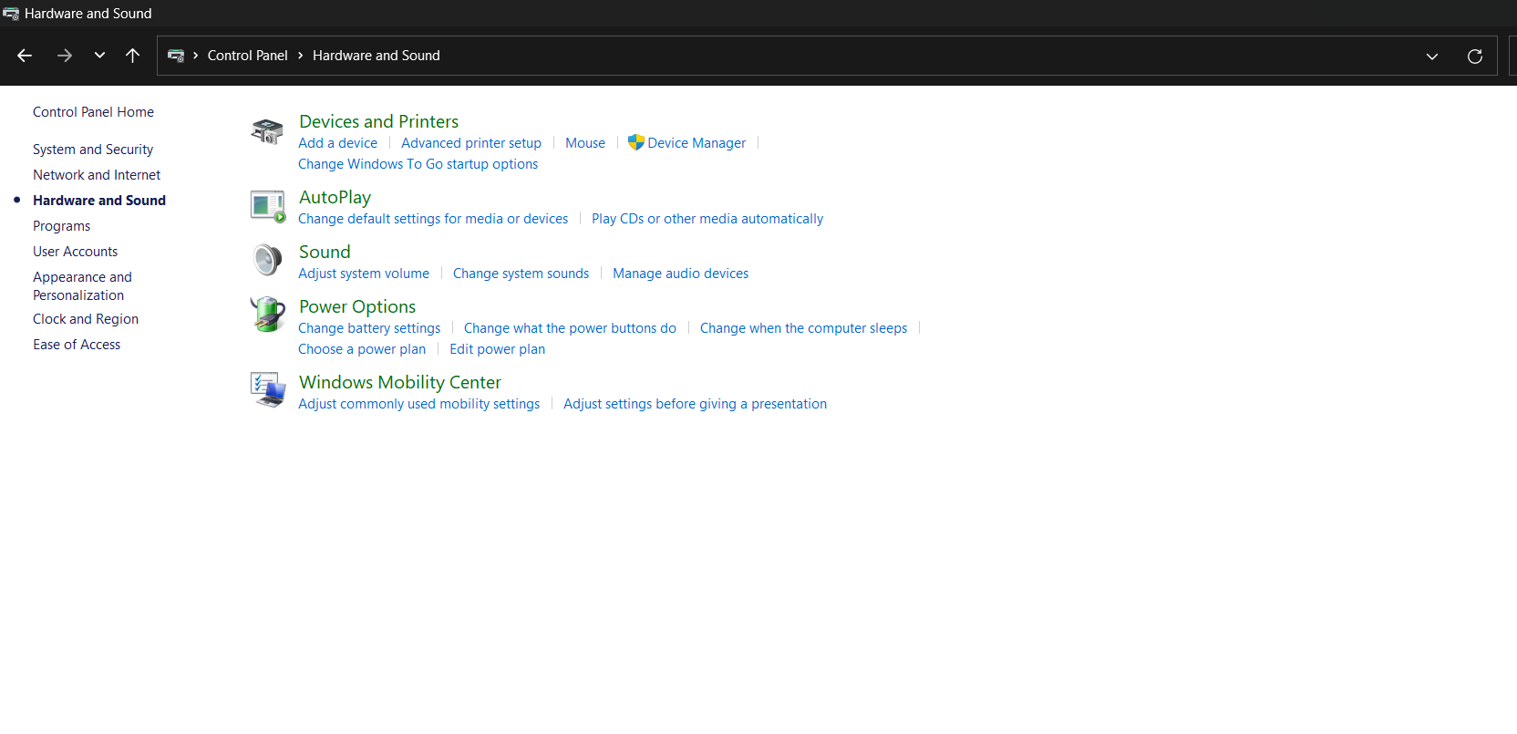 i cannot find any option related to "Wake Screen Up When AC ... - HP ...