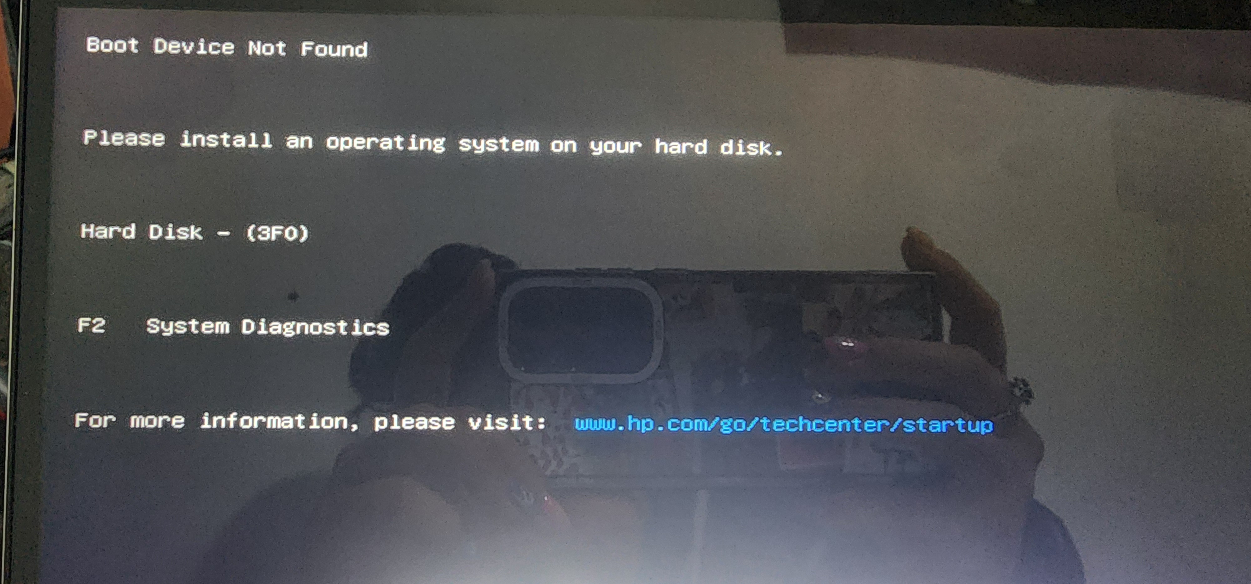 Boot device not found - HP Support Community - 9221002