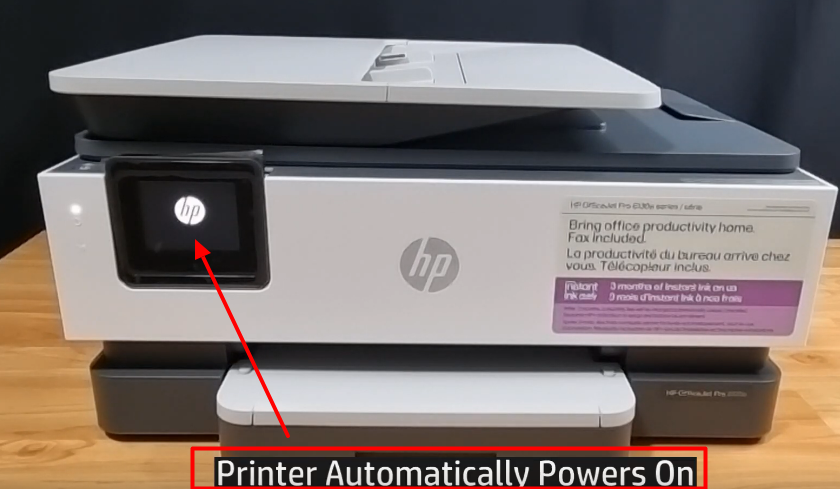 Printer turns on when connected to power, without pushing th... - HP ...