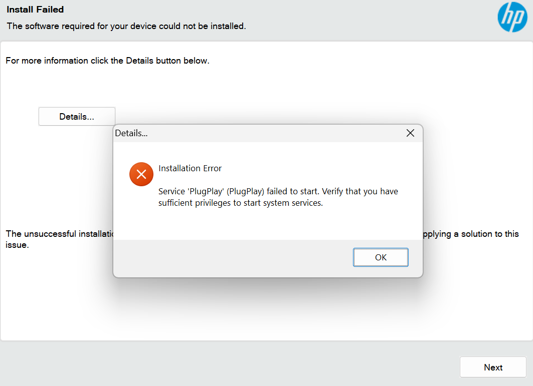 Solved: HP Laser Jet Pro HP 4101fdw - cannot install due to error ...