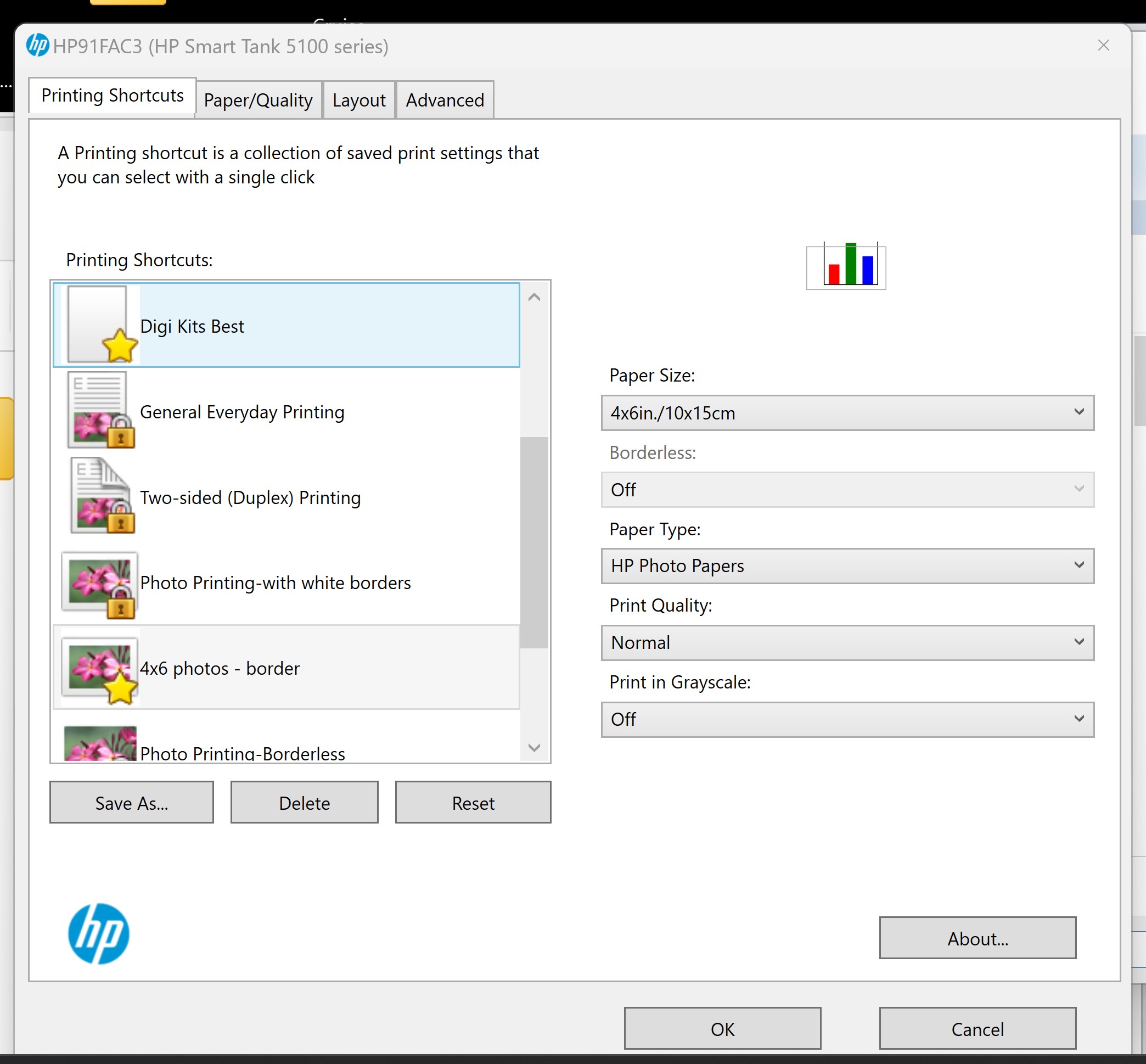 custom ink colours and pre-set - HP Support Community - 9223995