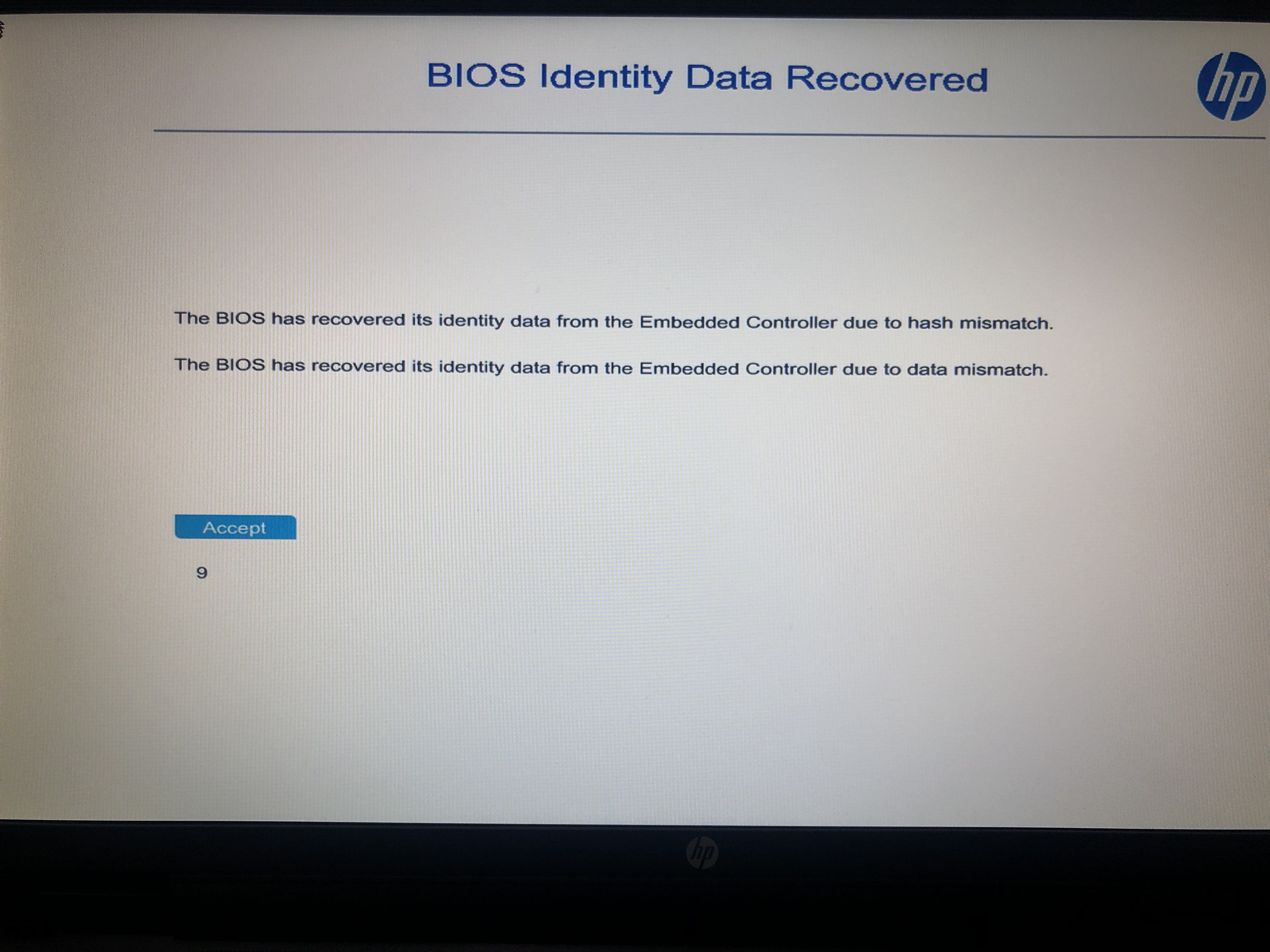 bios recovered error - HP Support Community - 9237106