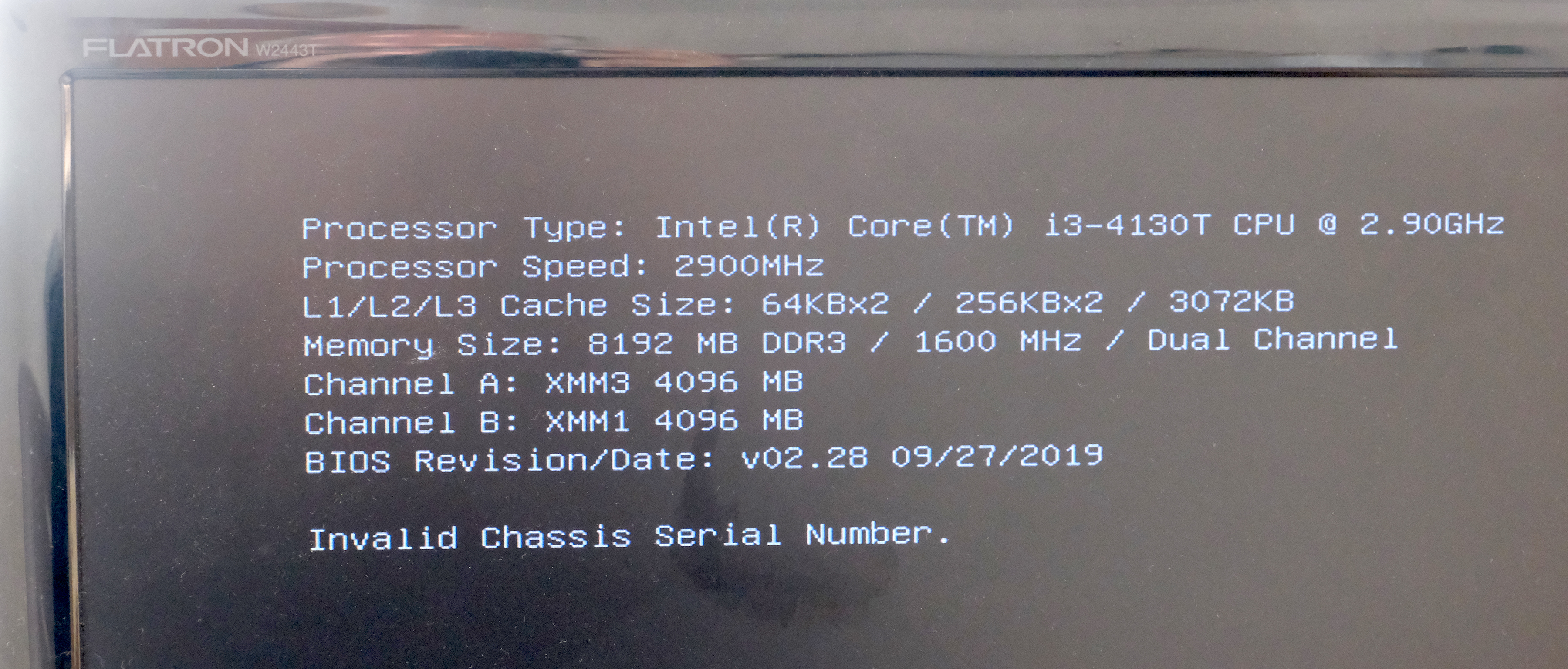 BIOS prompts BEFORE operating system start: 'Invalid Chassis... - HP ...
