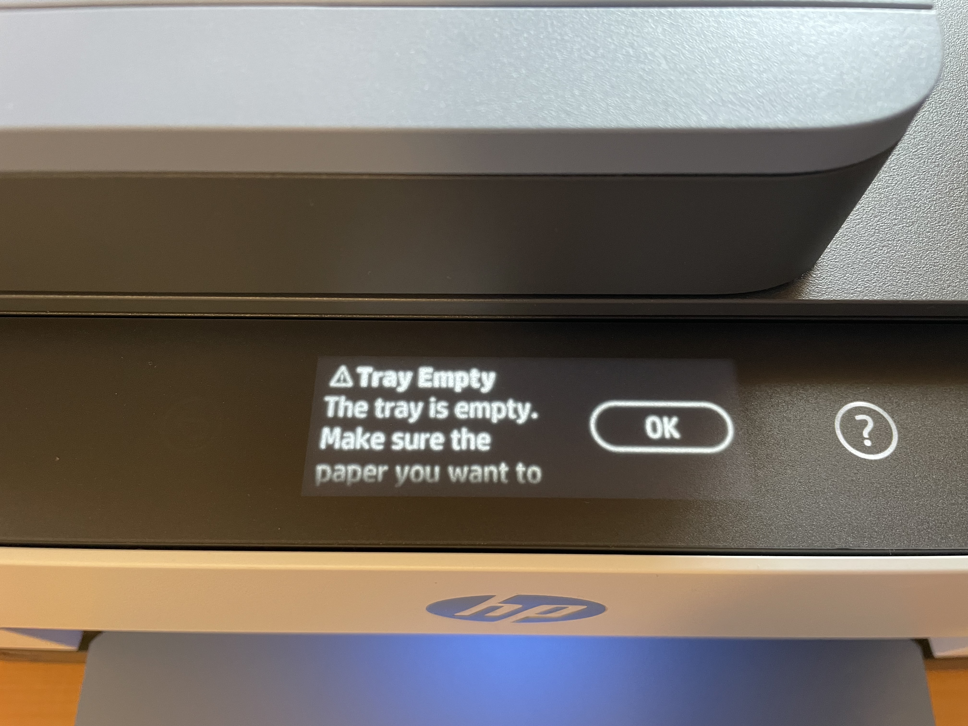 No paper size Slack adjuster in paper tray. - HP Support Community ...