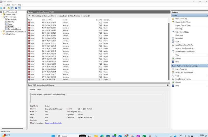 The HP Insights Agent Service hung on starting - HP Support Community ...