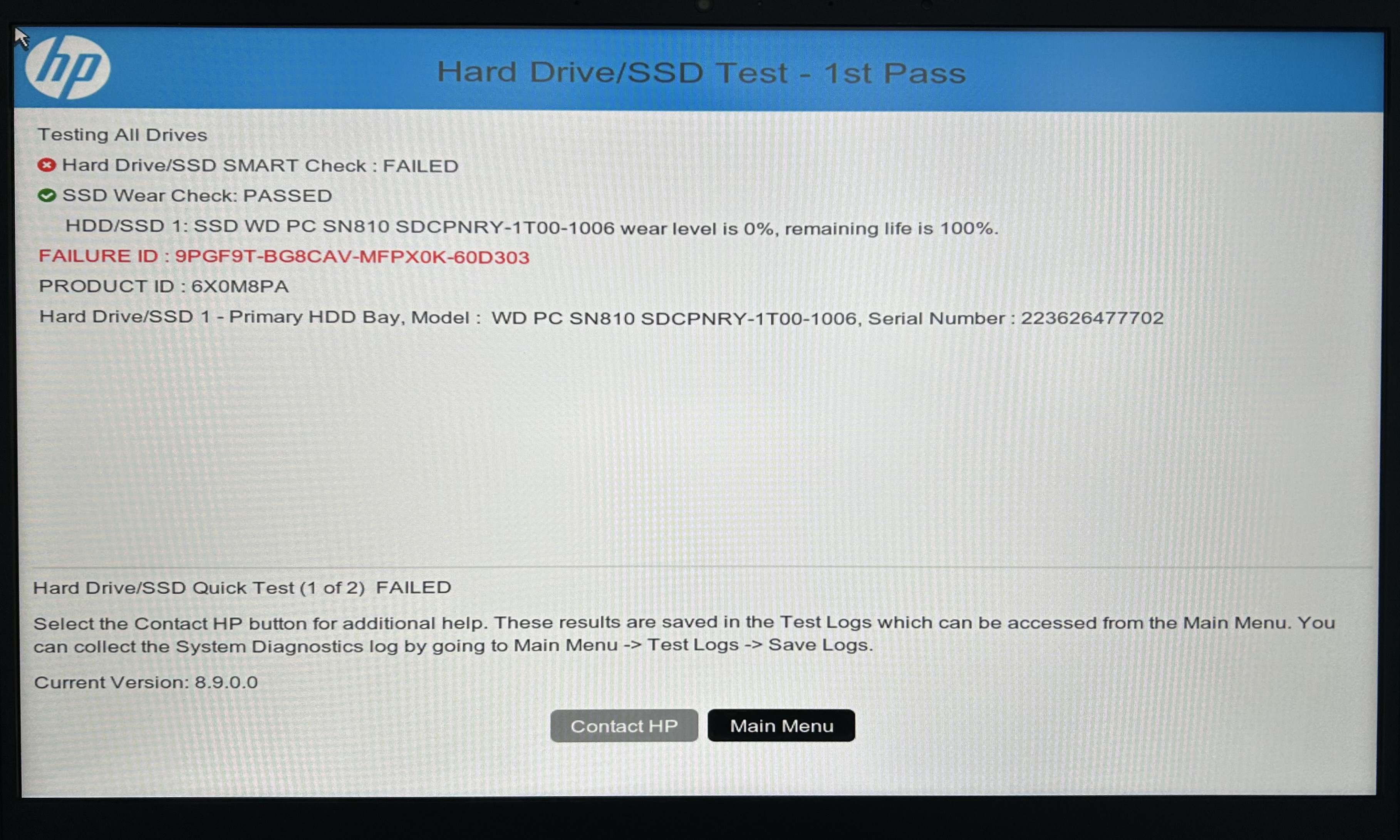 Solved: Hard Disk Error 301 with 24 Digits Failure ID After Windows ...