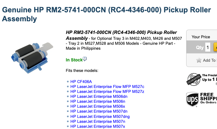 Which maintenance kit for laserjet enterprise m507 - HP Support ...