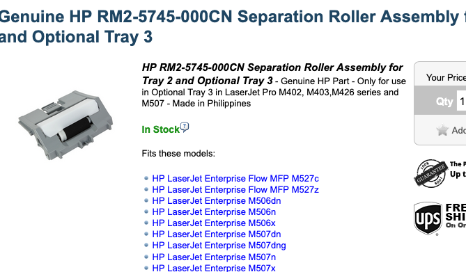 Which maintenance kit for laserjet enterprise m507 - HP Support ...