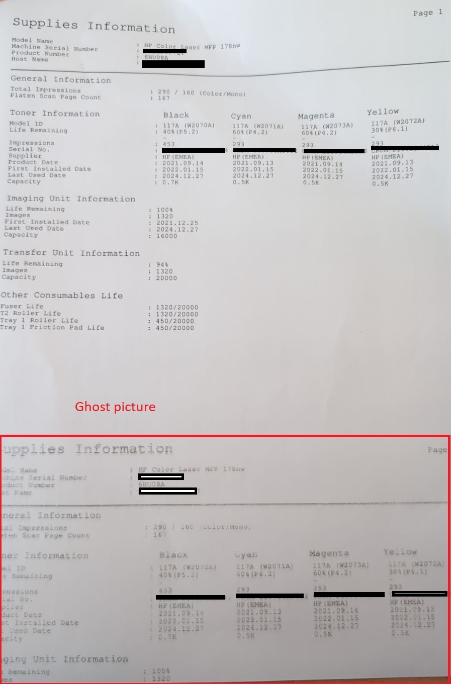 Severe ghost pictures with MFP 178nw - HP Support Community - 9284267