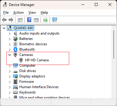 The webcam of my HP EliteBook 840 G6 Note book is not worki... - HP ...