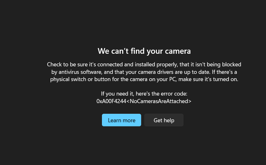 INBUILT CAMERA NOT FOUND - HP Support Community - 9293978