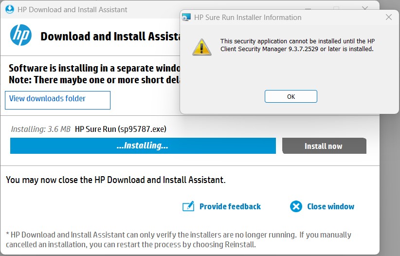 Solved: HP Sure Run has failed to restore the platform software to a ...