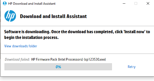 HP download and install assistant returns failed - HP Support Community ...