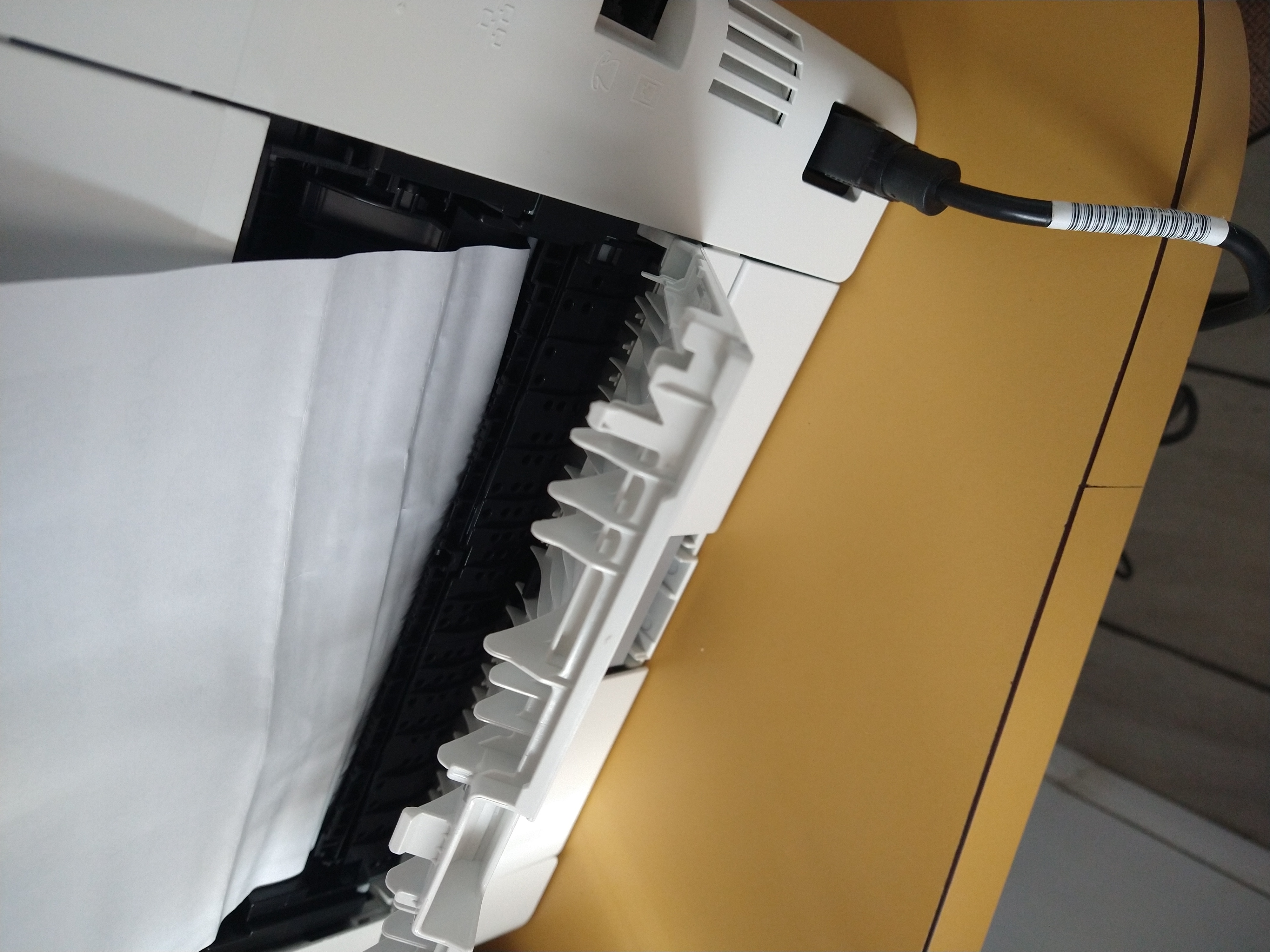 My HP LaserJet pro mfp m428fdw jams paper at back panel - HP Support ...