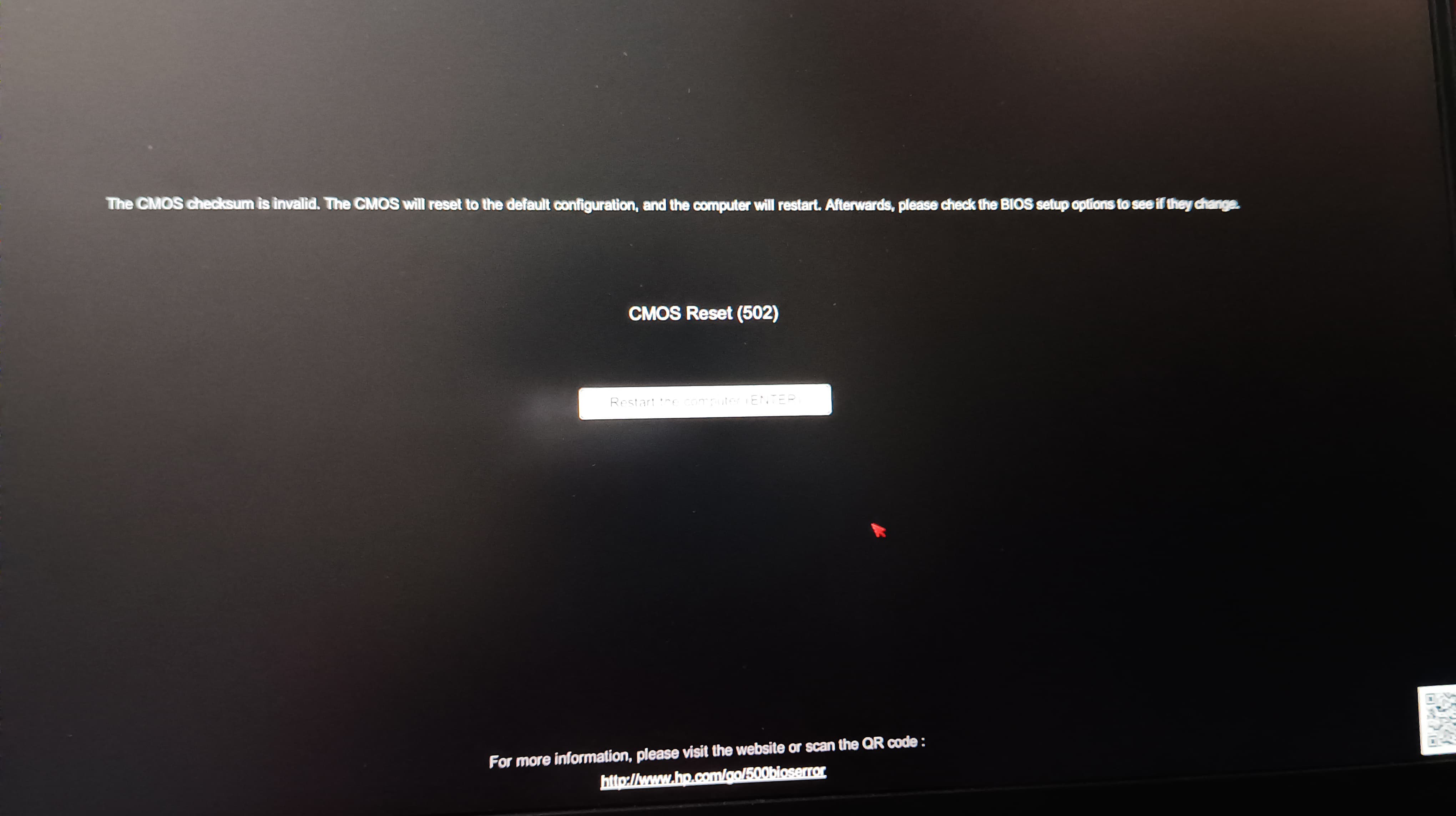 Recurring CMOS Reset (502) Error on HP Omen Laptop – Need As... - HP ...