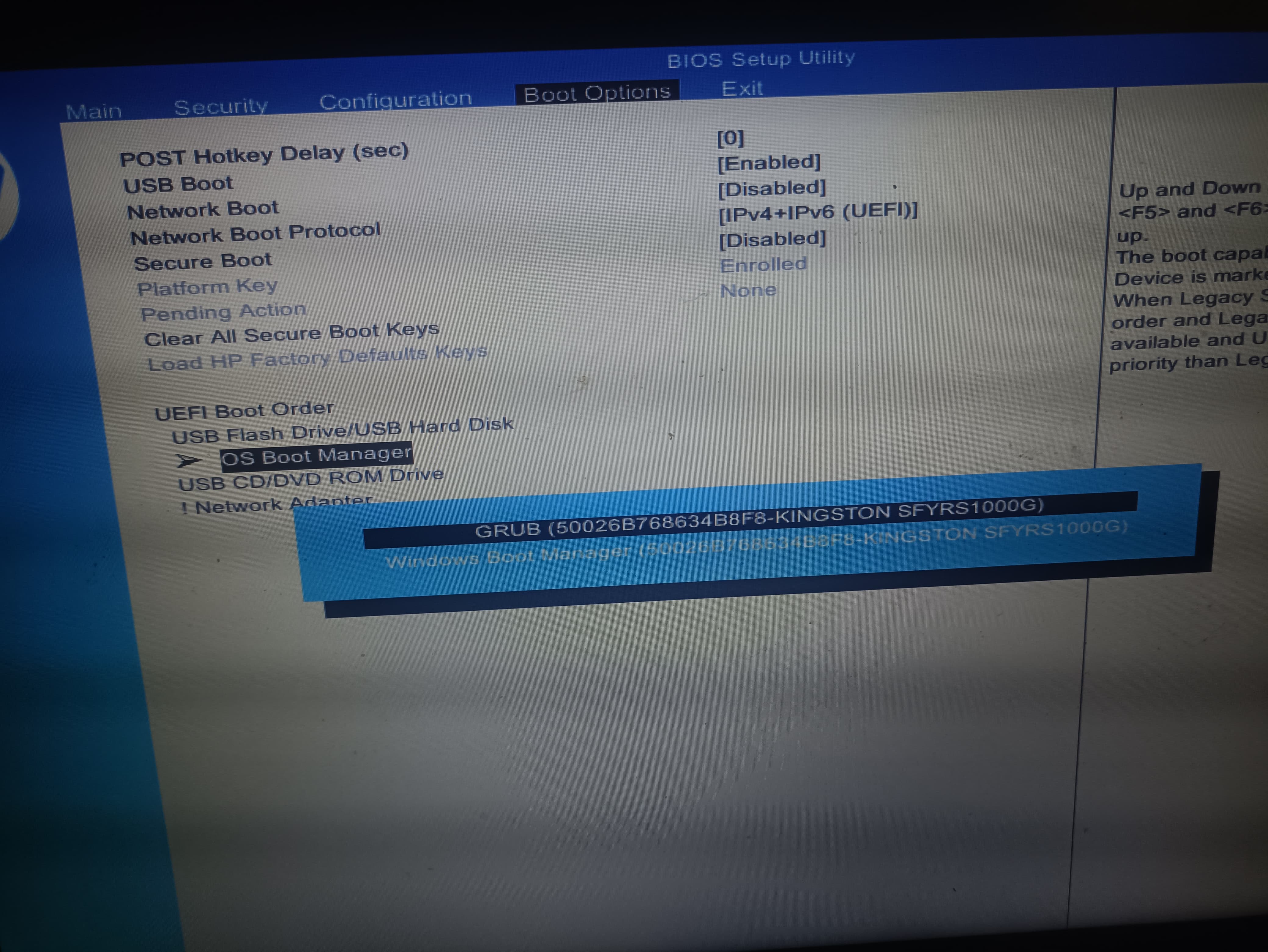 Solved: Change boot order in OS Boot Manager - HP Support Community ...