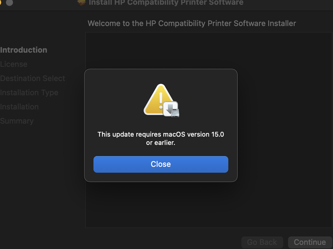 Solved: HP Start cannot find printer software for macOS Sequoia 15.0 ...