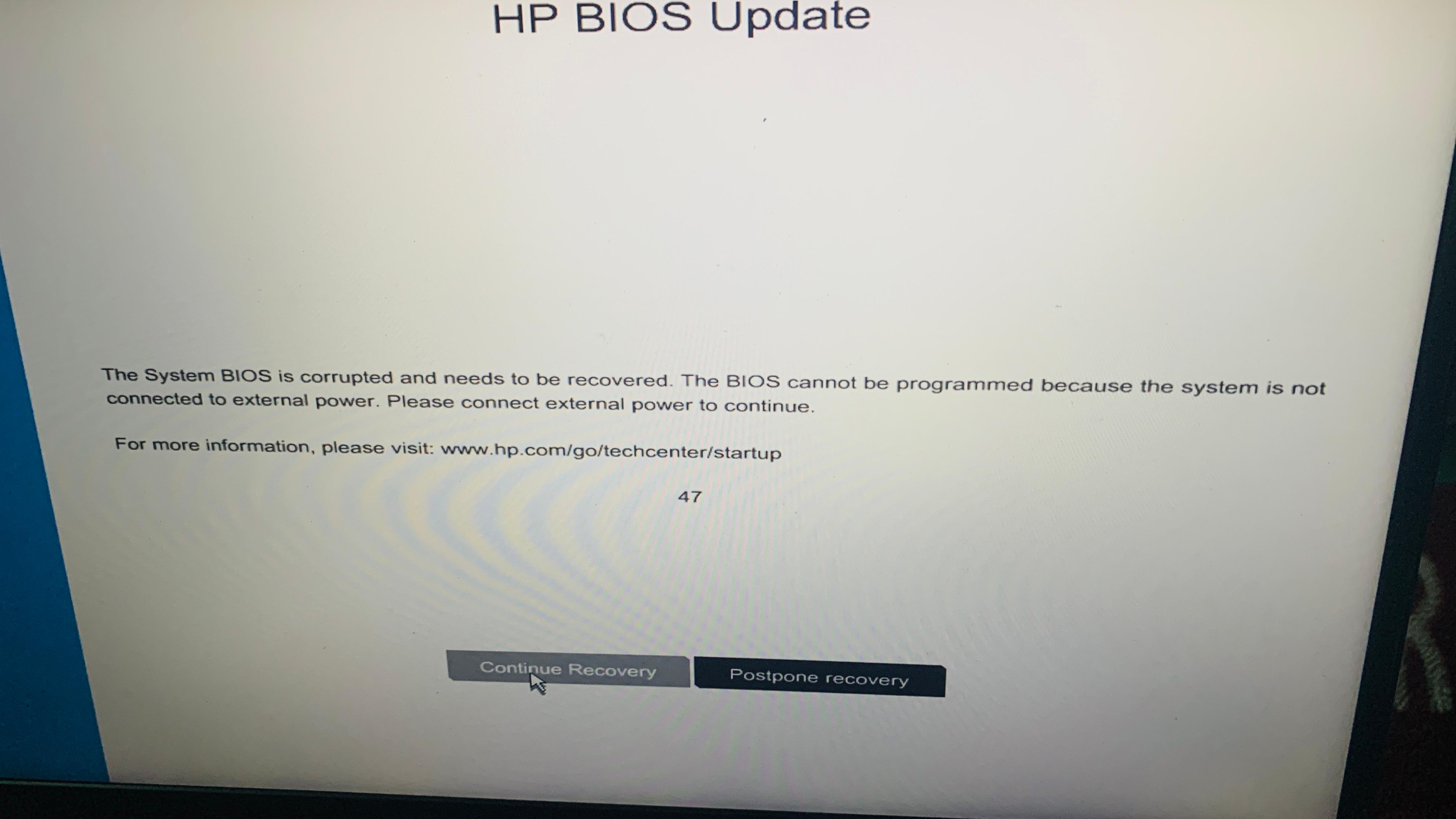 My HP Pavilion 15 is stuck in some kinda BIOS update and kee... - HP ...