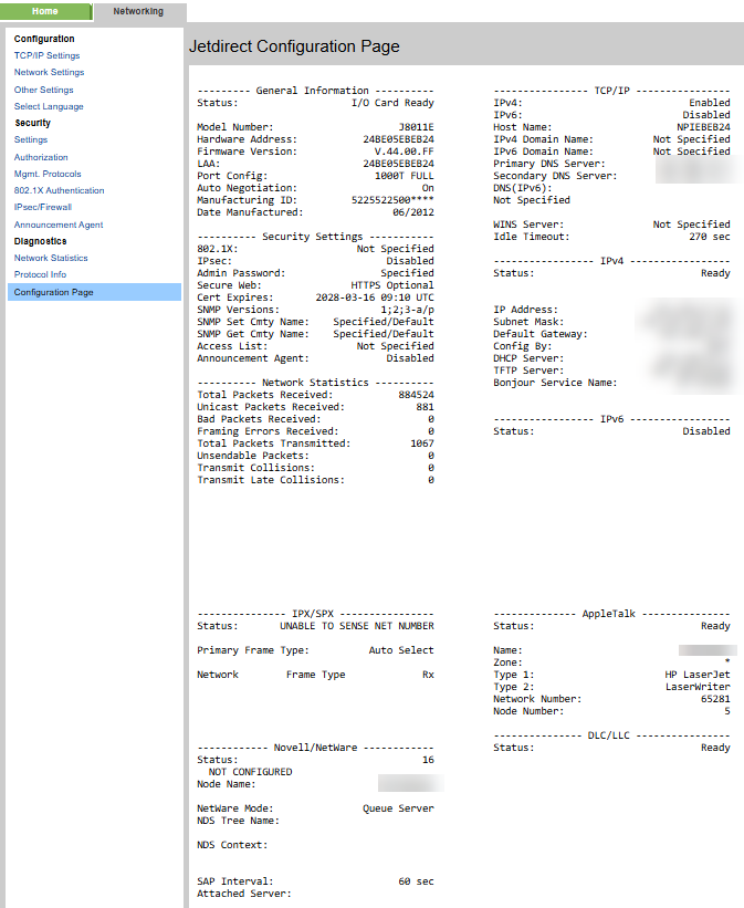 Settings page is missing on Embedded Web Server HP CP4520 Se... - HP ...