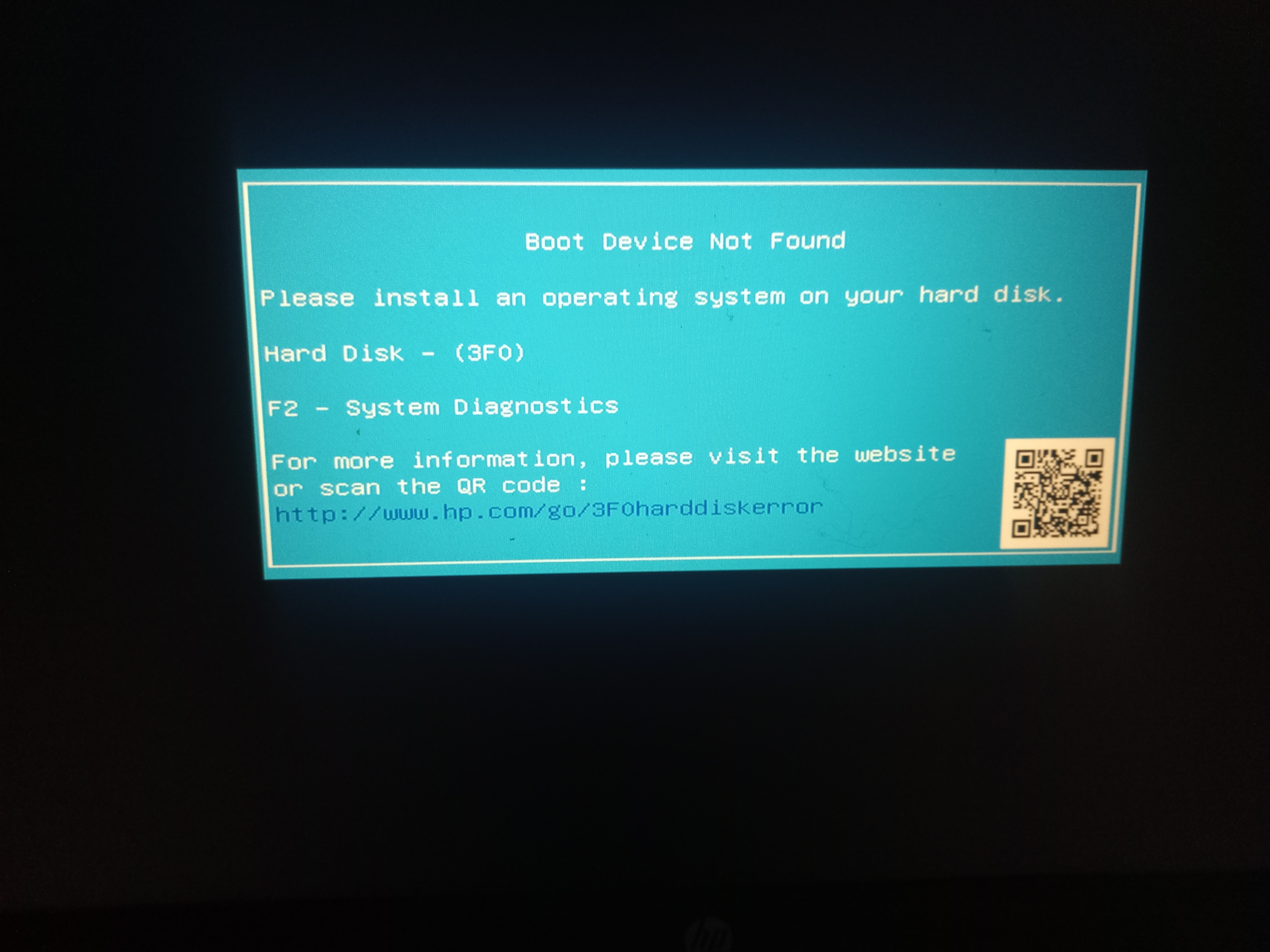 3fo hard disk not found - HP Support Community - 9345243