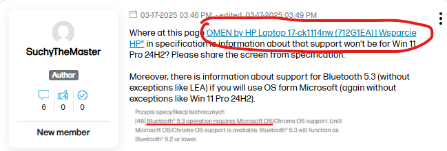 Missing LE Audio (low energy audio) support for AX211 in HP ... - HP ...