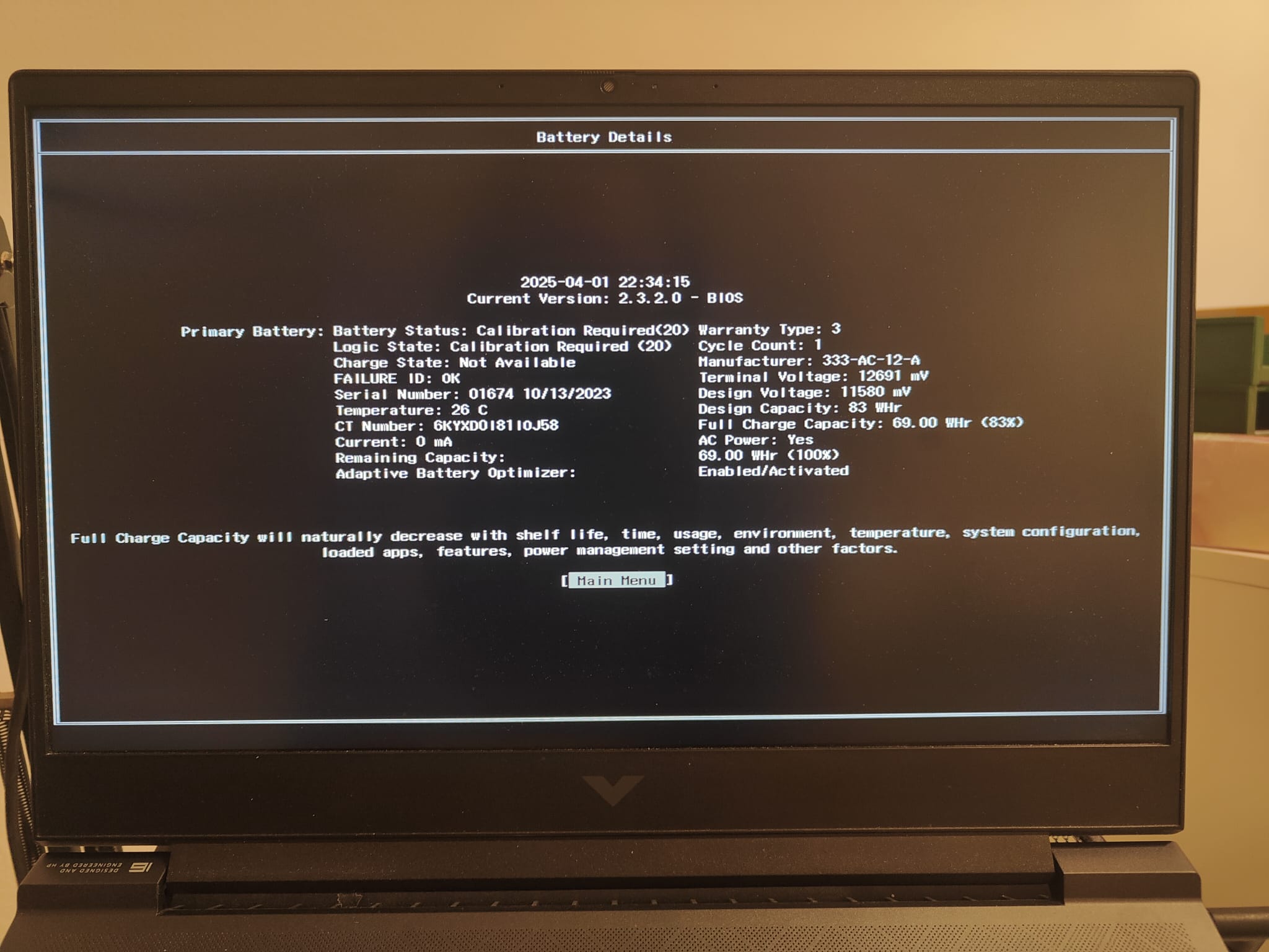 Battery blue screen (unreliable) - HP Support Community - 9358063